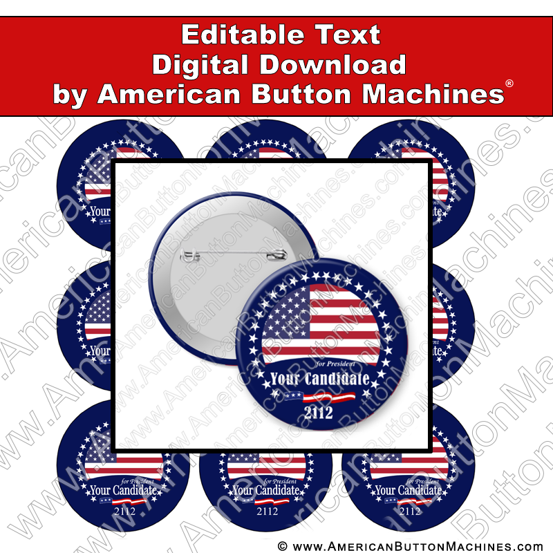 Campaign Button Design - Digital Download for Buttons - 109 – American ...