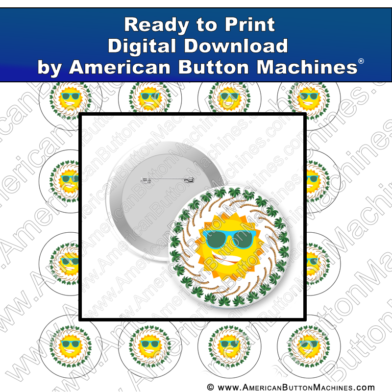 Summer Sun - Digital Download for Buttons – American Button Machines