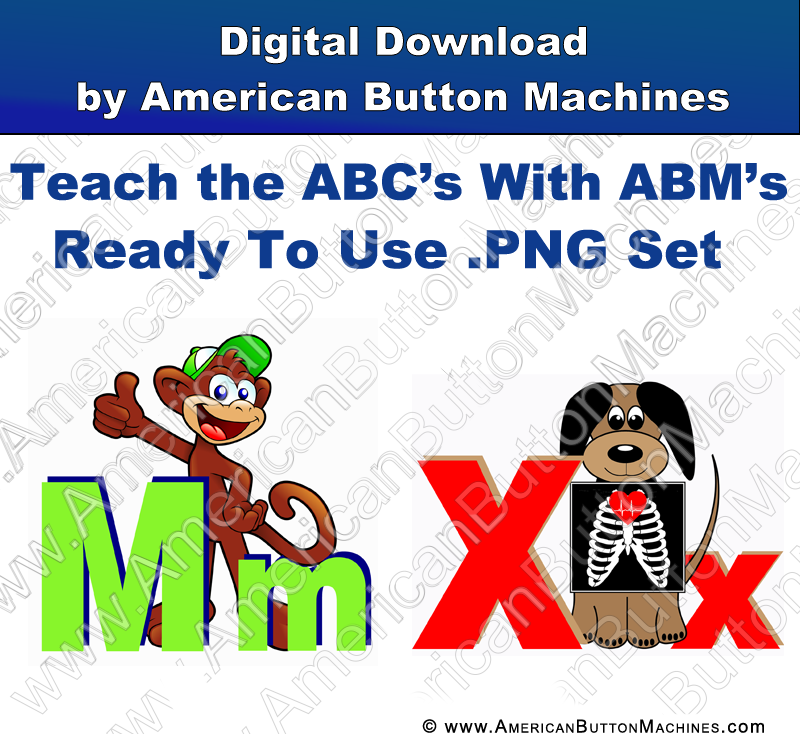 Alphabet - Digital Download for Buttons – American Button Machines